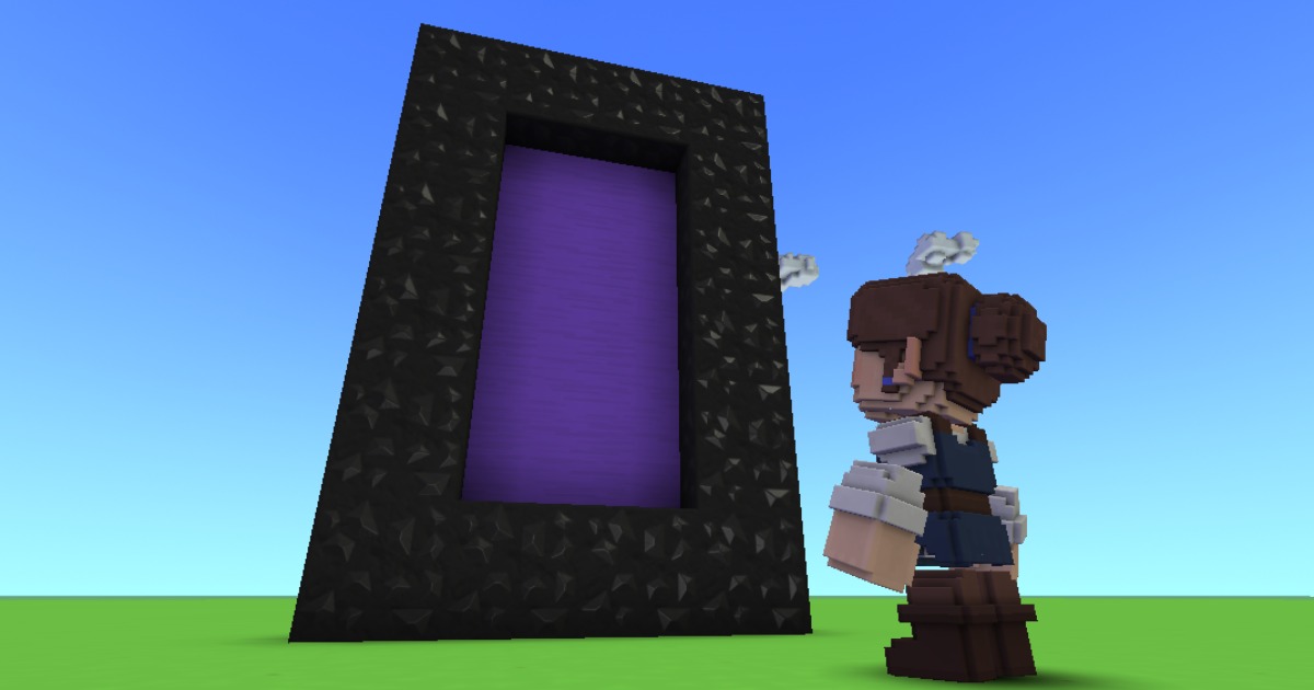 Build minecraft nether portal!! | Worlds FRVR